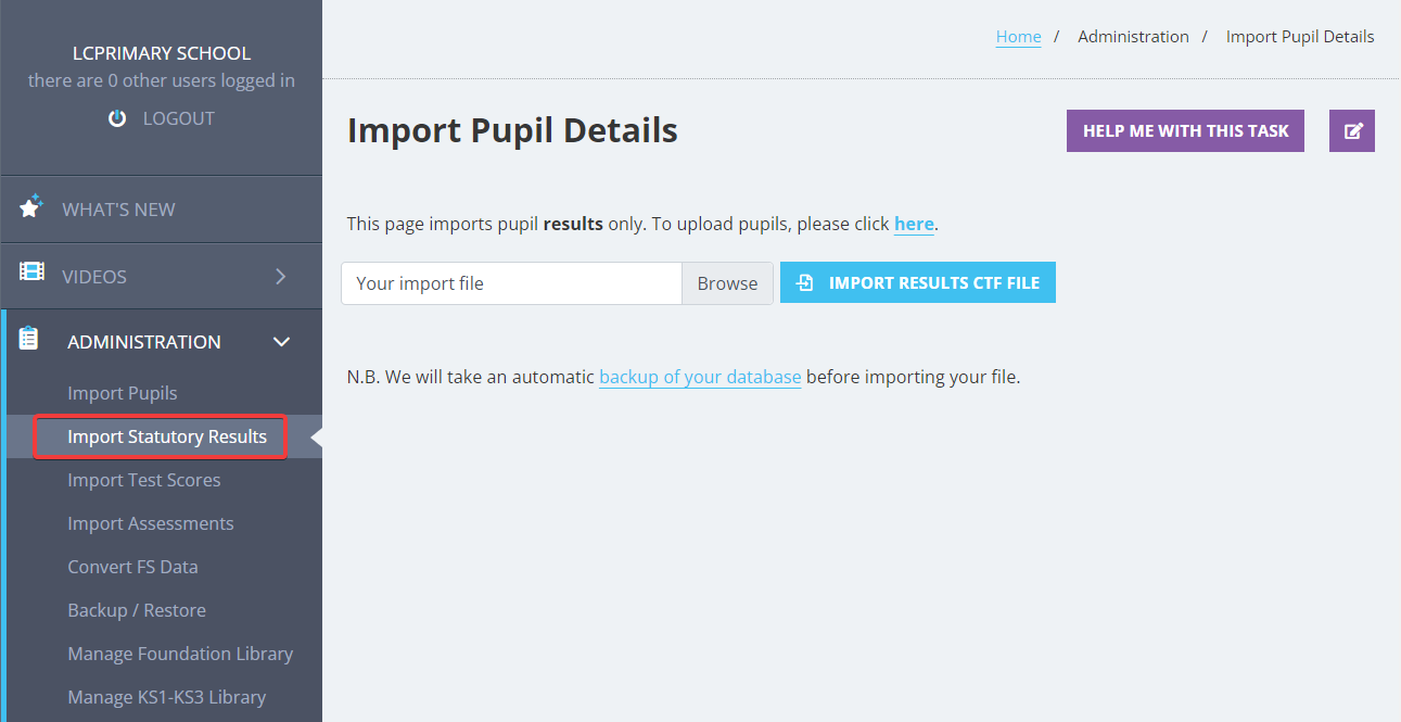 Import Statutory Data (Uploading missing Phonics / Multiplication / KS / EYFS Outcome Data ...