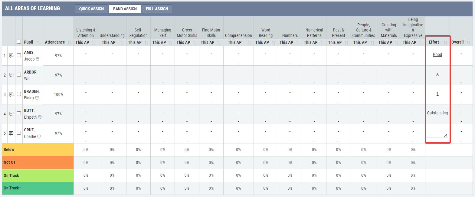 'Free Form' Analysis - Foundation/EYFS - iTRACK – iTRACK Education Support