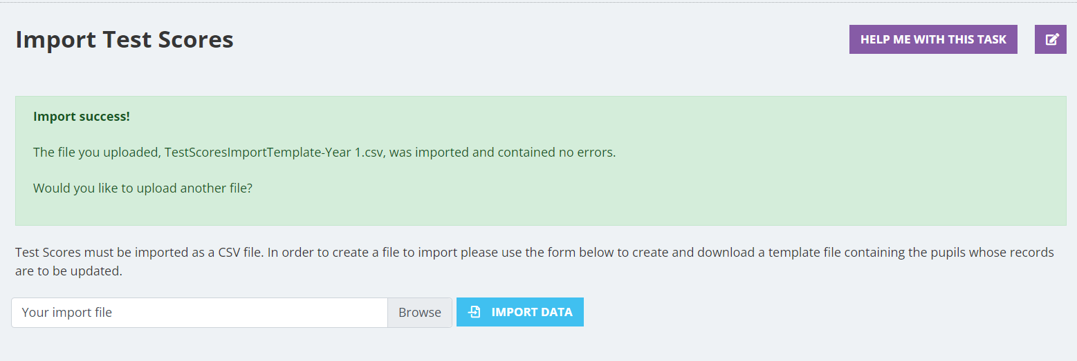 Import Test Data (Uploading) - iTRACK – iTRACK Education Support
