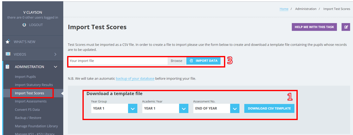 Import Test Data (Uploading) - iTRACK – iTRACK Education Support