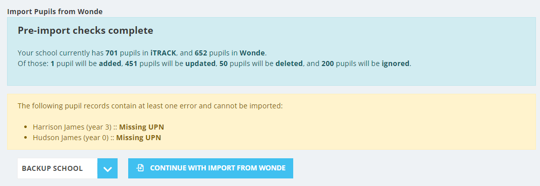 Import Pupils (Uploading) - iTRACK – iTRACK Education Support