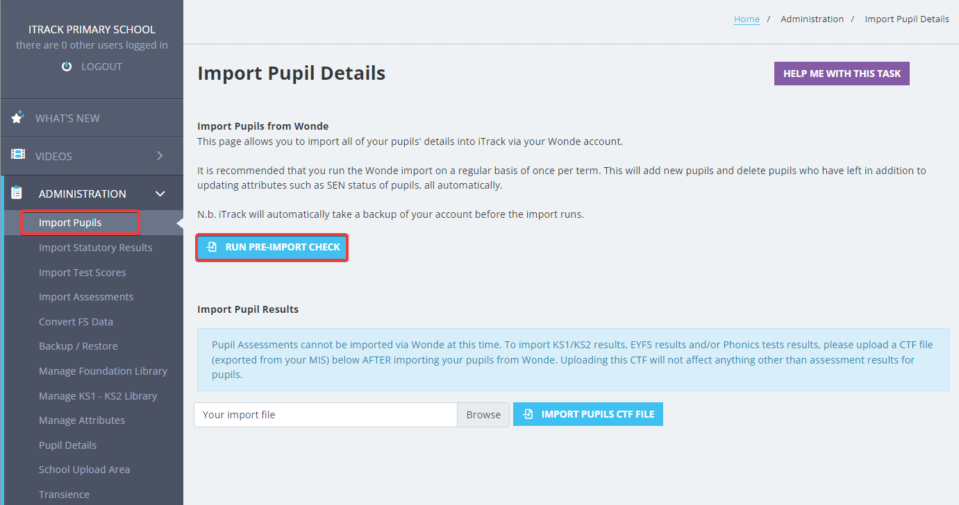 Import Pupils (Uploading) - iTRACK – iTRACK Education Support