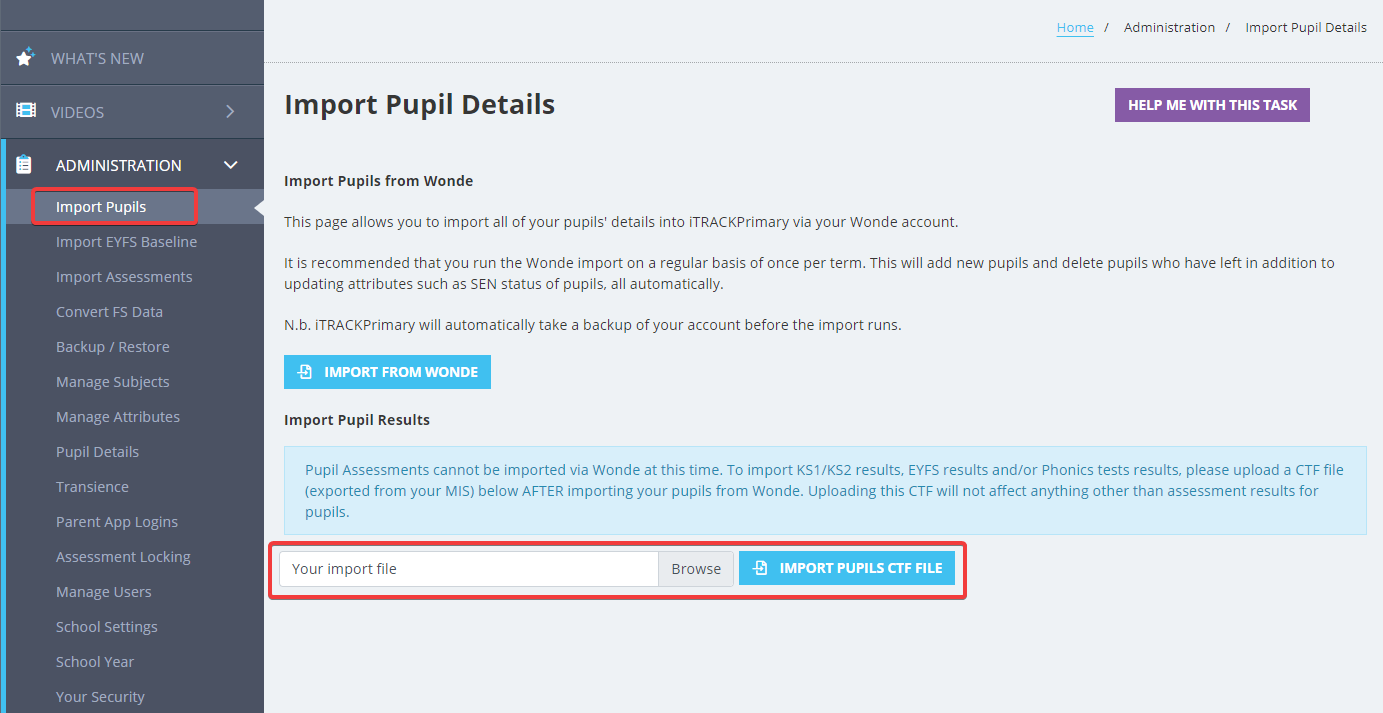 Import Pupils (Uploading) - iTRACK – iTRACK Education Support